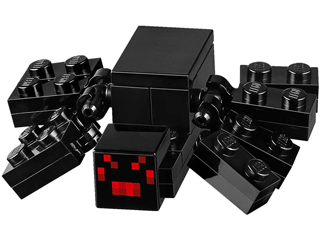minespider03 Minecraft Spider with 2 x 3 Tile - Brick Built – Bricks ...