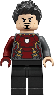 SH0850 Tony Stark - Dark Bluish Gray Iron Man Suit with Dark Red Right ...