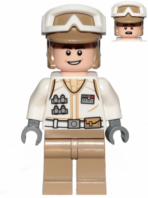 SW1016 Hoth Rebel Trooper White Uniform, Dark Tan Legs (Open Mouth Smi ...